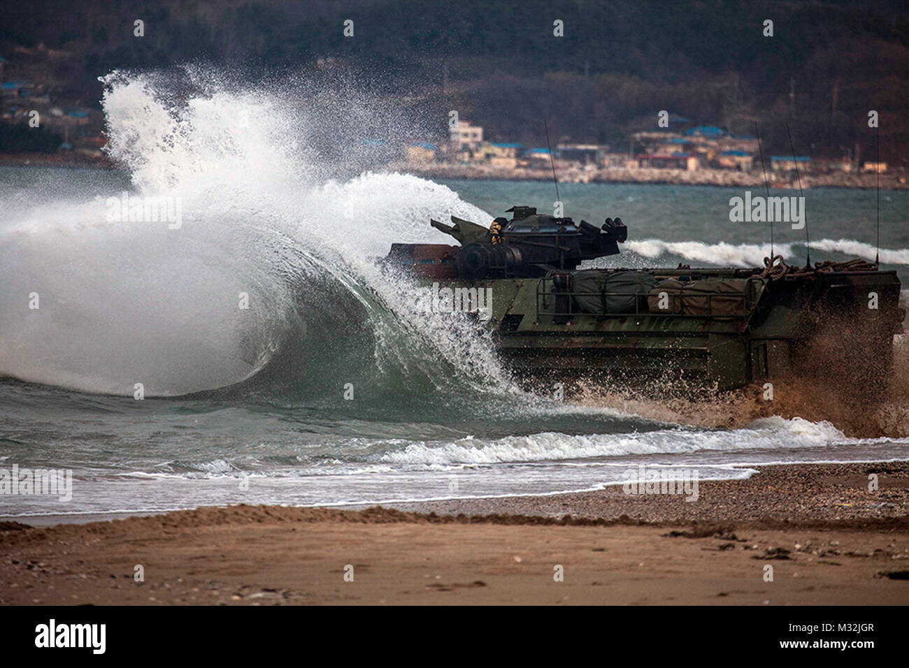 A U.S. Marine Corps Amphibious Assault Vehicle assigned to Battalion ...