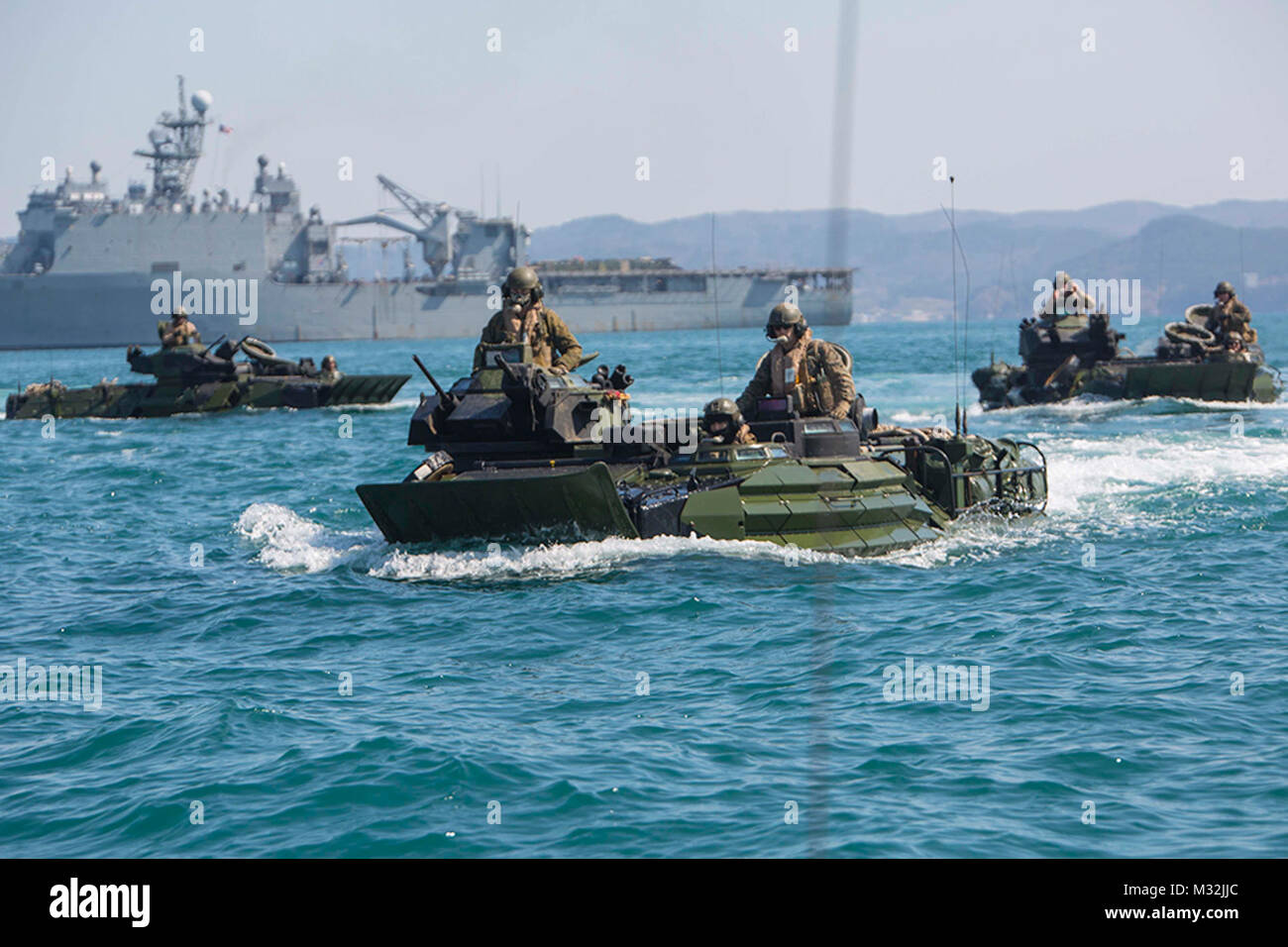 U.S. Marines with Alpha Company, Battalion Landing Team 1st Battalion ...