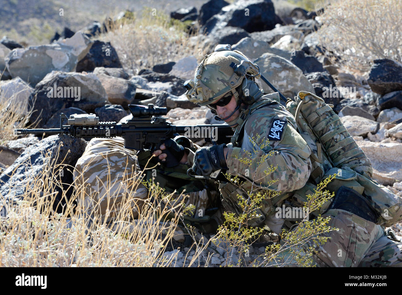 A tactical air control party member with the 147th Air Support ...