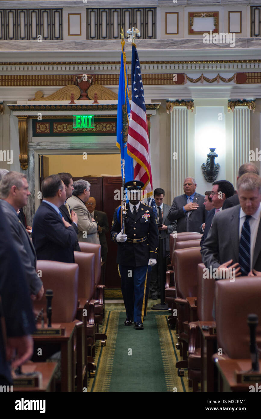 Members of the Oklahoma National Guard's Color Guard present and post ...