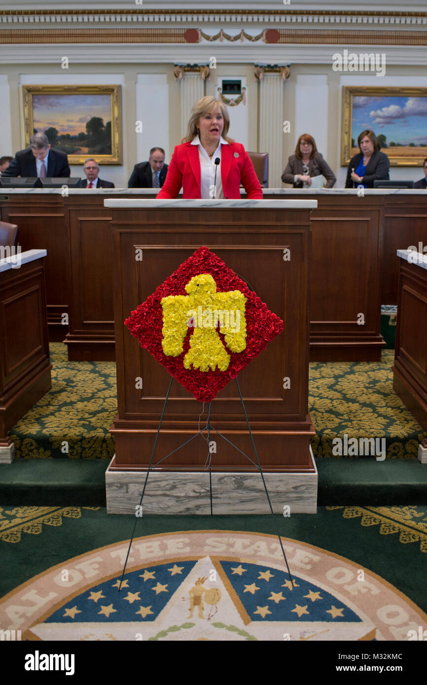 The Honorable Mary Fallin, governor of Oklahoma, addresses a joint ...