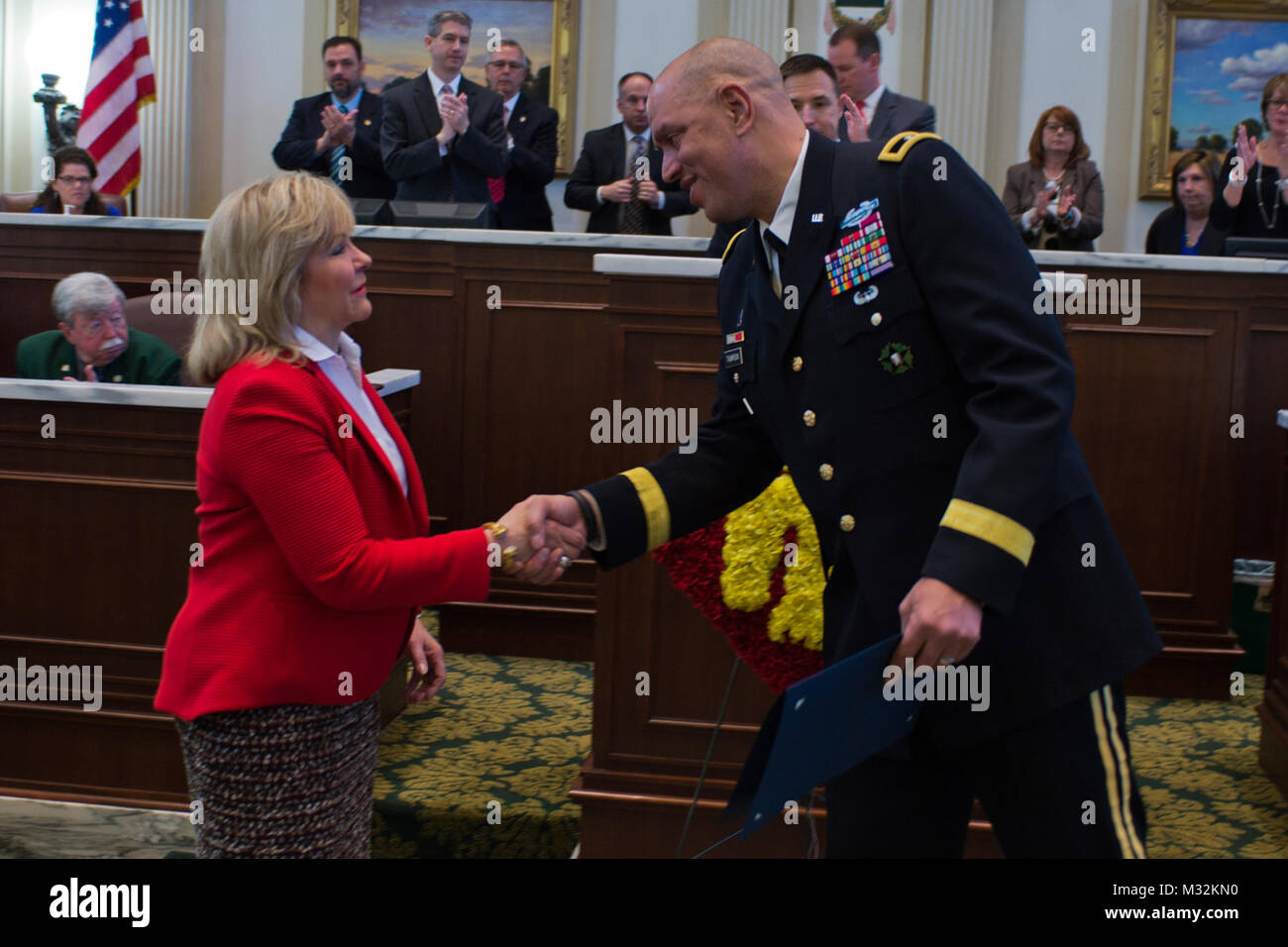 The Honorable Mary Fallin, governor of Oklahoma, and Brig. Gen. Michael ...