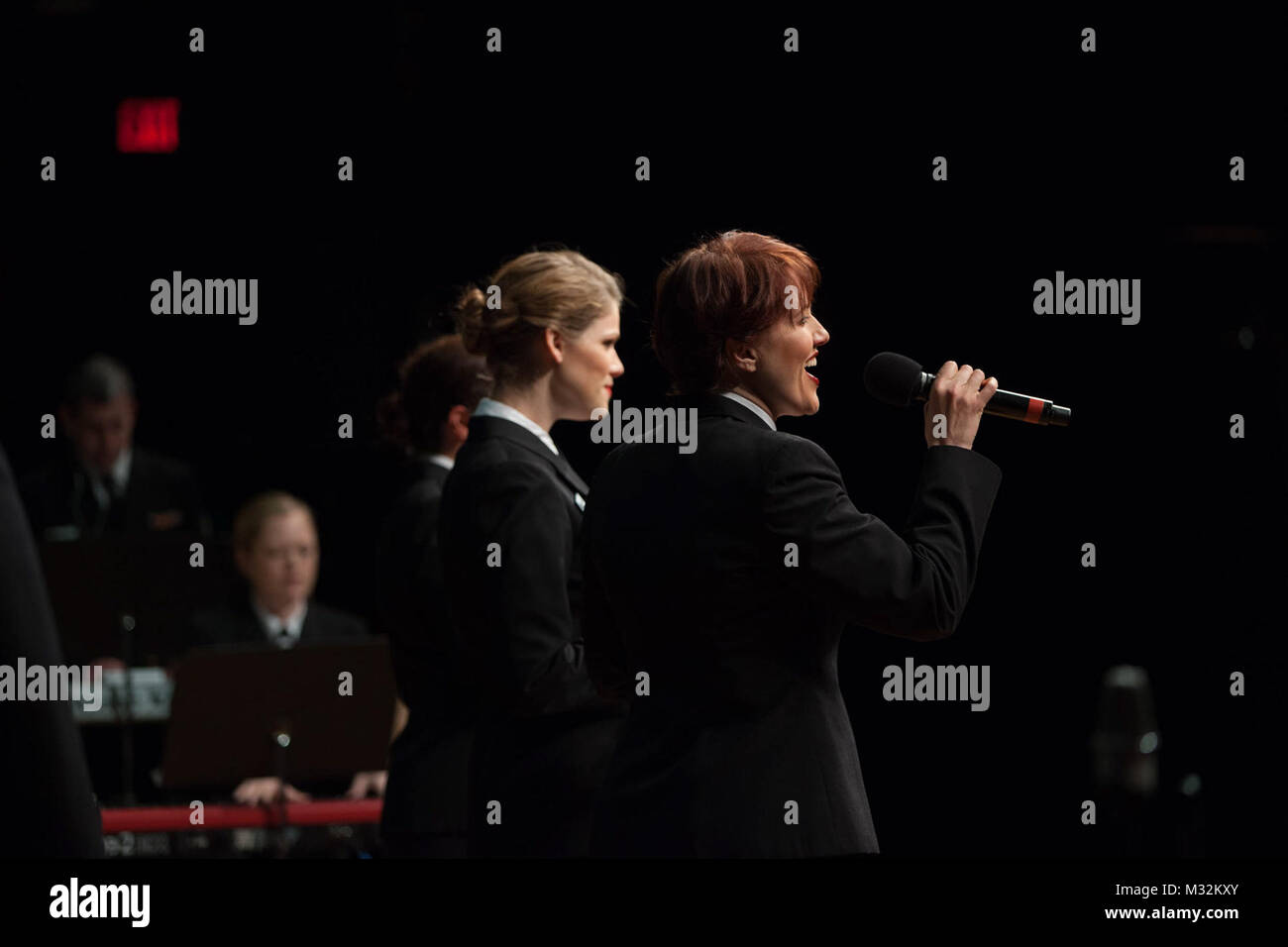 WOBURN, MA (April 18, 2016) Musicians 1st Class Maia Rodriguez, right ...