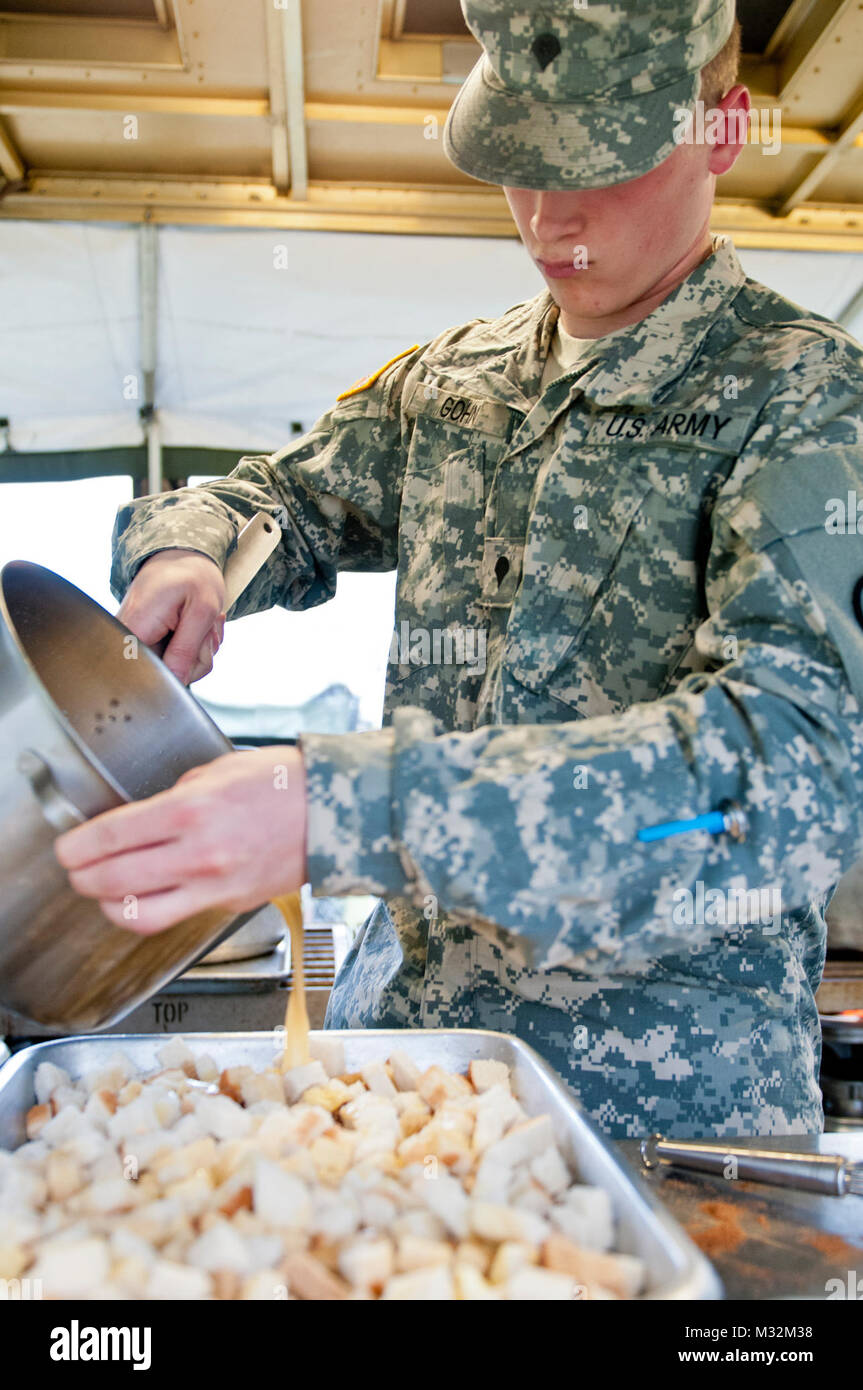 Spc. Austin Gohn, a food service specialist with the 733rd ...