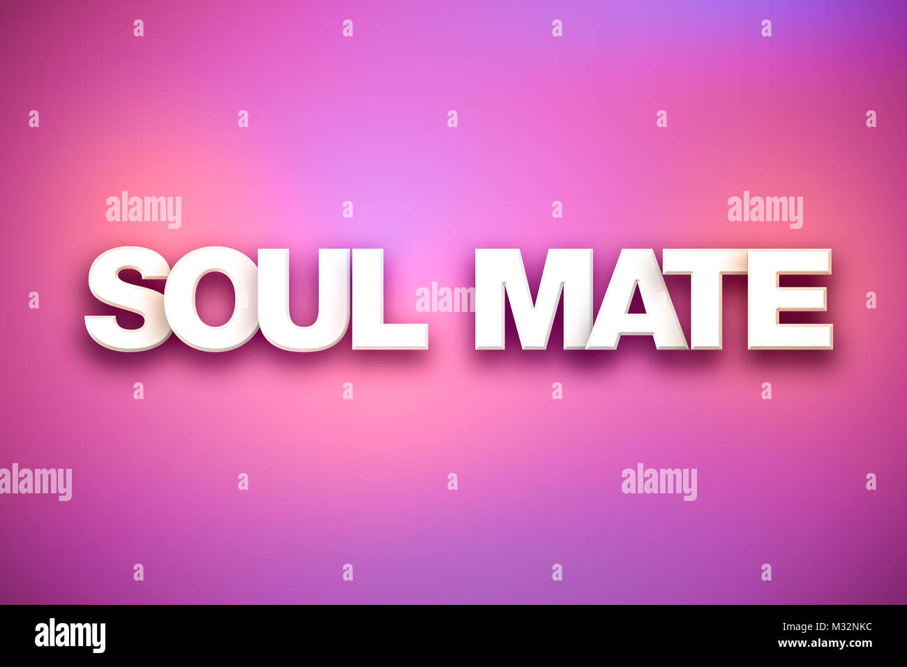 The words Soul Mate concept written in white type on a colorful ...