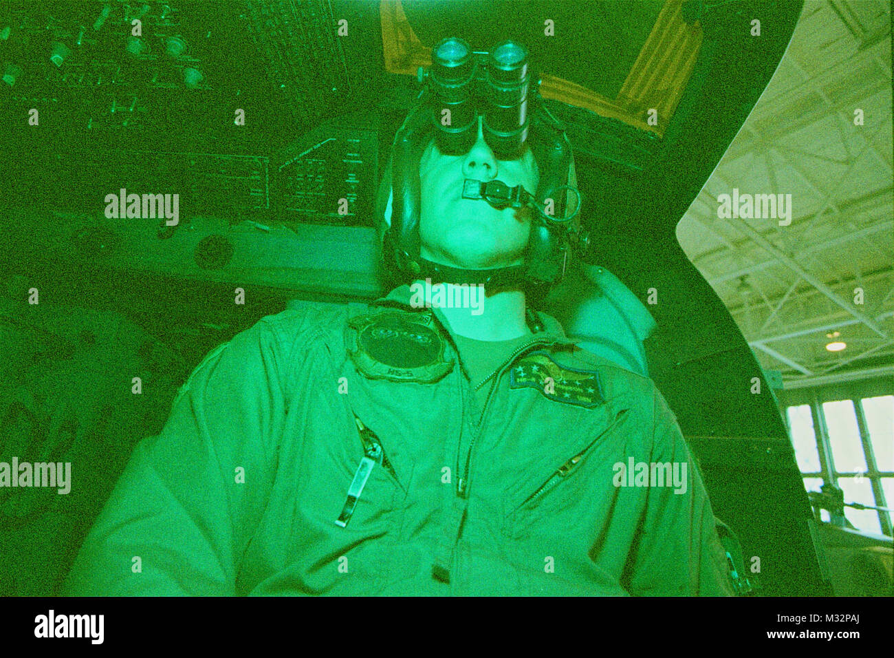 AW2 (SAR) FROM HS-5 DEMOSTRATES THE USE OF NVGs IN THE SH-60F/H. **NOTE ...