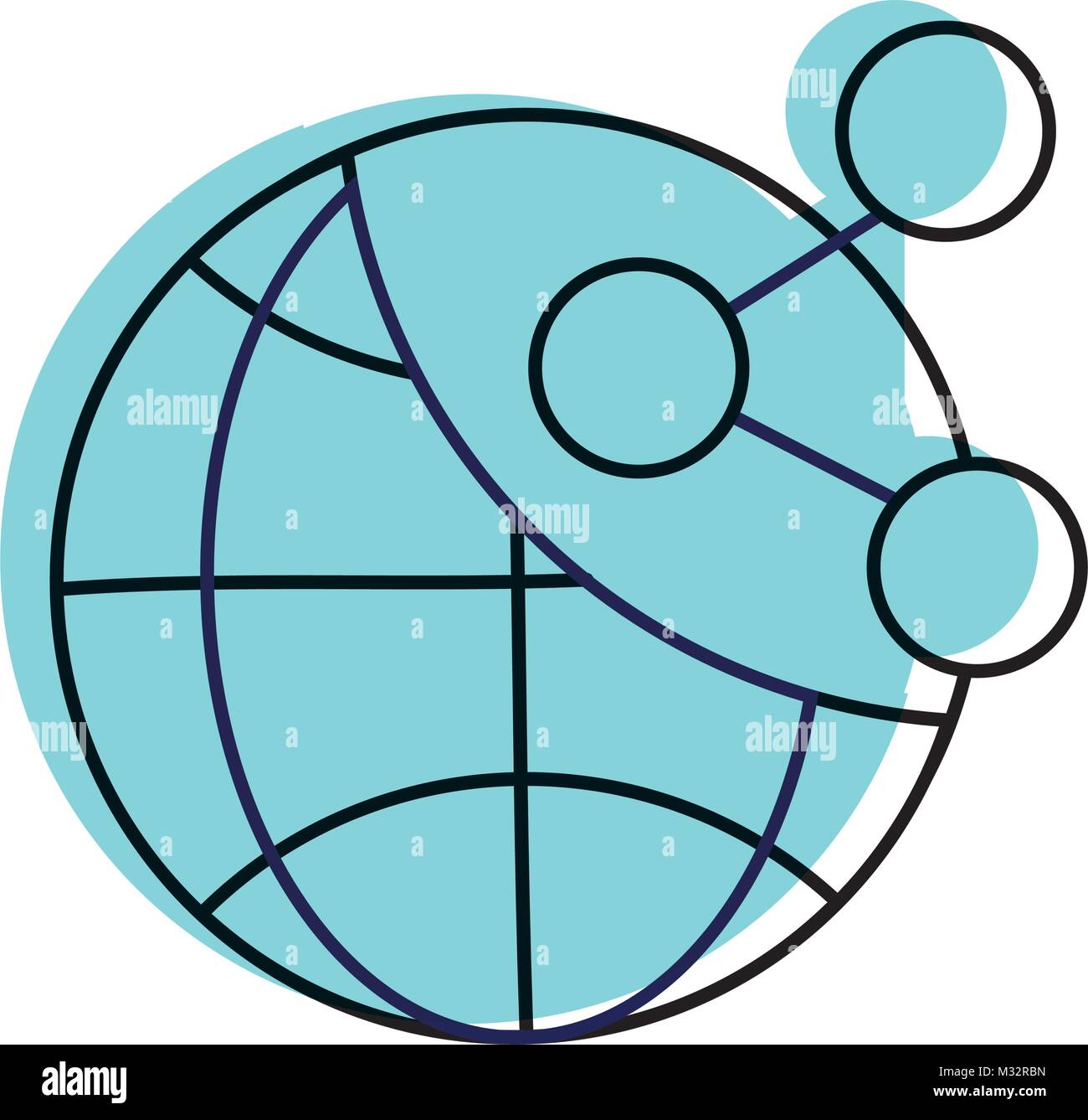 color global connection with share social media Stock Vector Image ...