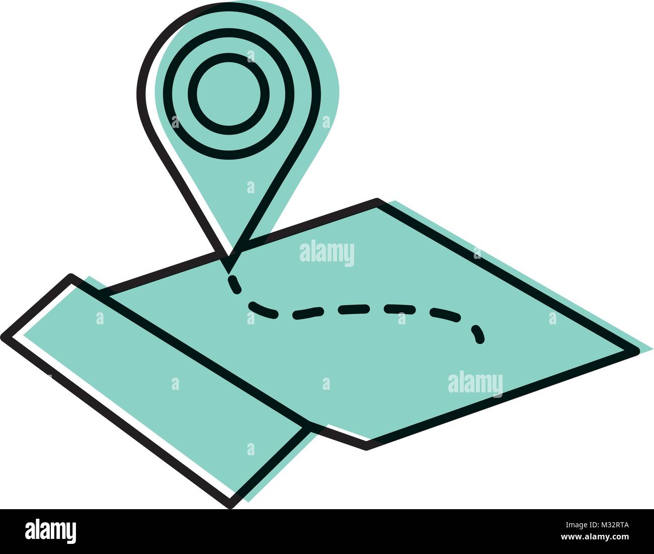 color geography global map with location symbol Stock Vector Image ...