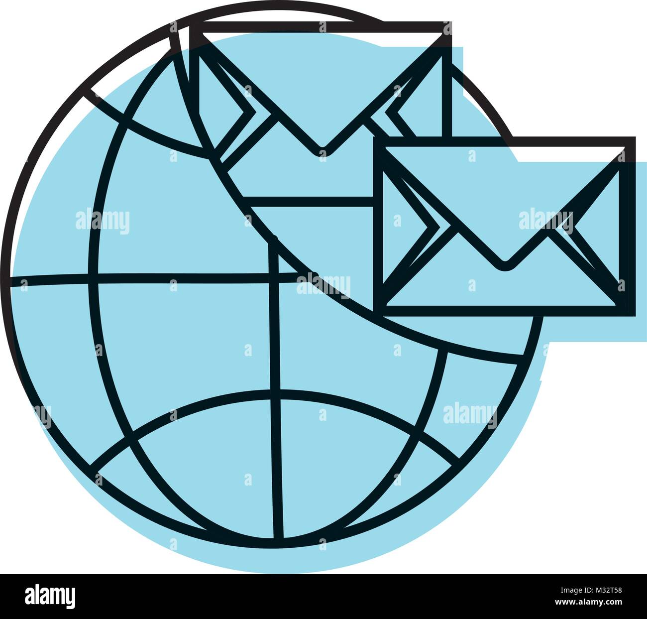 color global connection with e-mail letter message Stock Vector Image ...