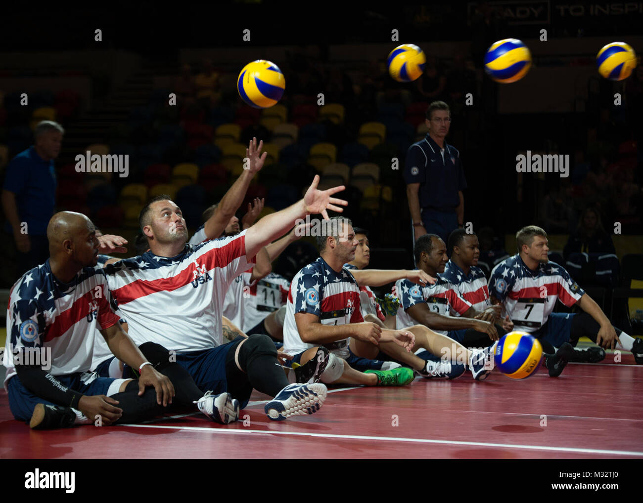 The sitting volleyball team representing the United States in the 2014 ...