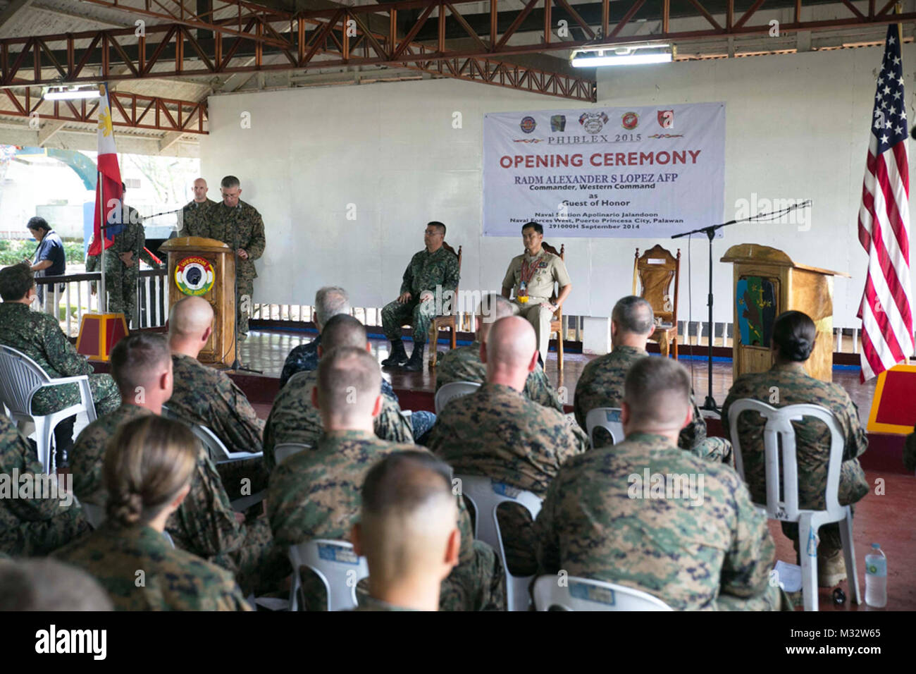 U.S. Marine Brig. Gen. Paul J. Kennedy speaks to members of the Armed ...