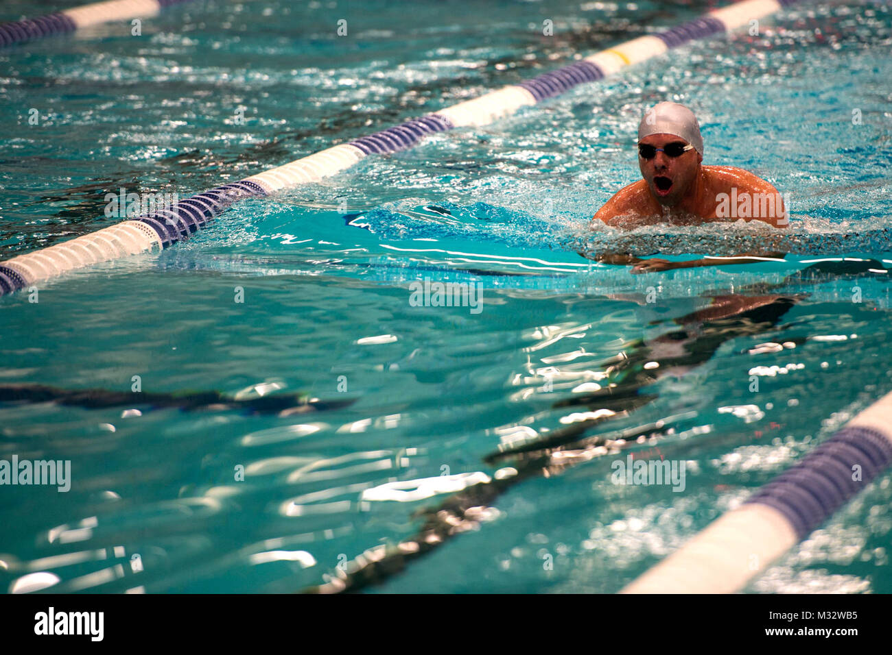Air Force athlete Timothy Babb competes in swimming during the 2014 ...