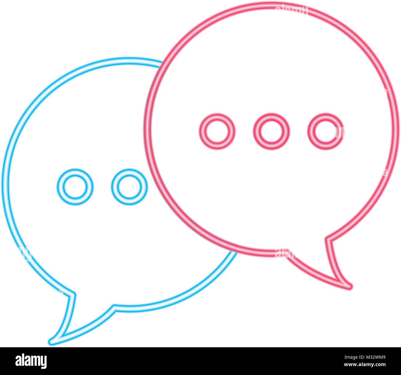 color silhouette chat bubbles text notes messages Stock Vector Image ...