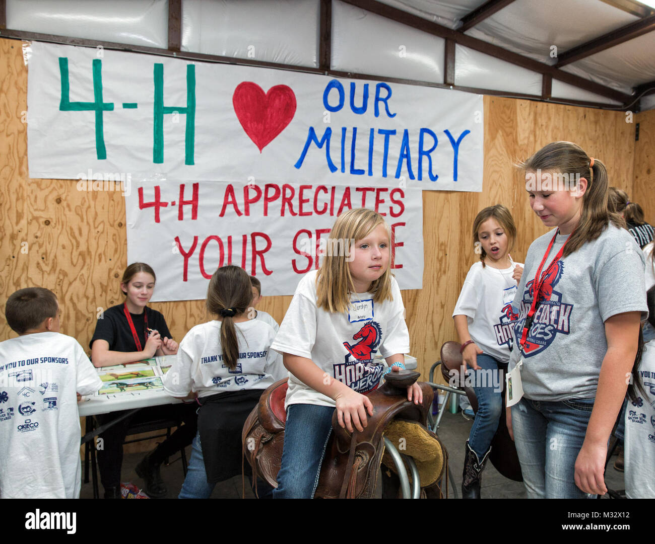Children of Oklahoma National Guardsmen learn about the 4-H during the ...