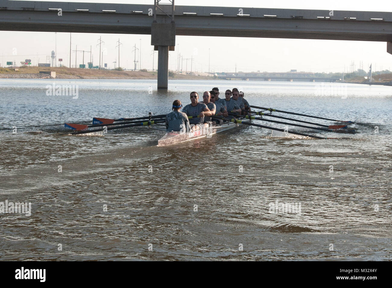 Members of the Oklahoma Army National Guard Rowing Team practice their ...