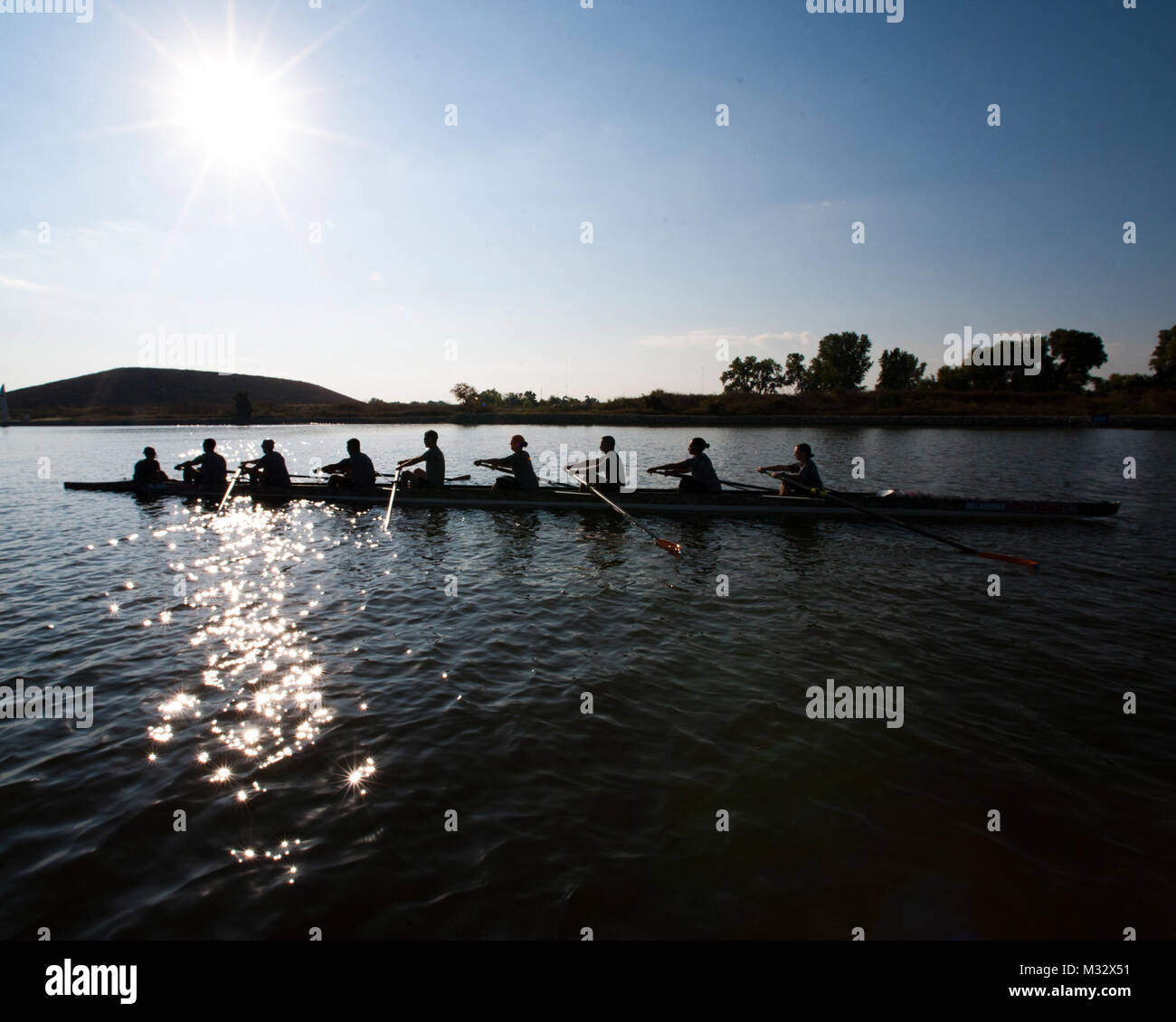 Members of the Oklahoma Army National Guard Rowing Team practice their ...