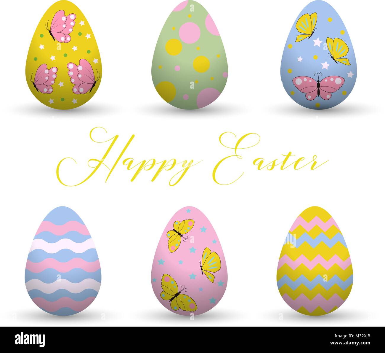 Decorative Easter eggs .Easter scene.The main symbols of the holiday ...