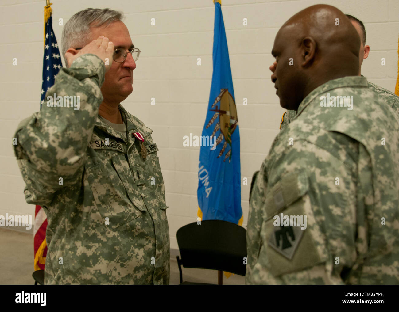 Soldiers of the 145th Army Band, Oklahoma National Guard take part in a ...