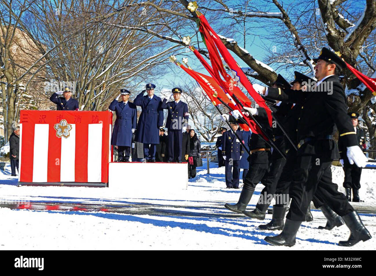 Salute as firefighters and volunteers parade by #PACOM Stock Photo - Alamy