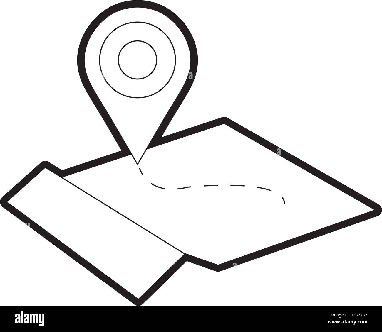 line geography global map with location symbol Stock Vector Image & Art ...