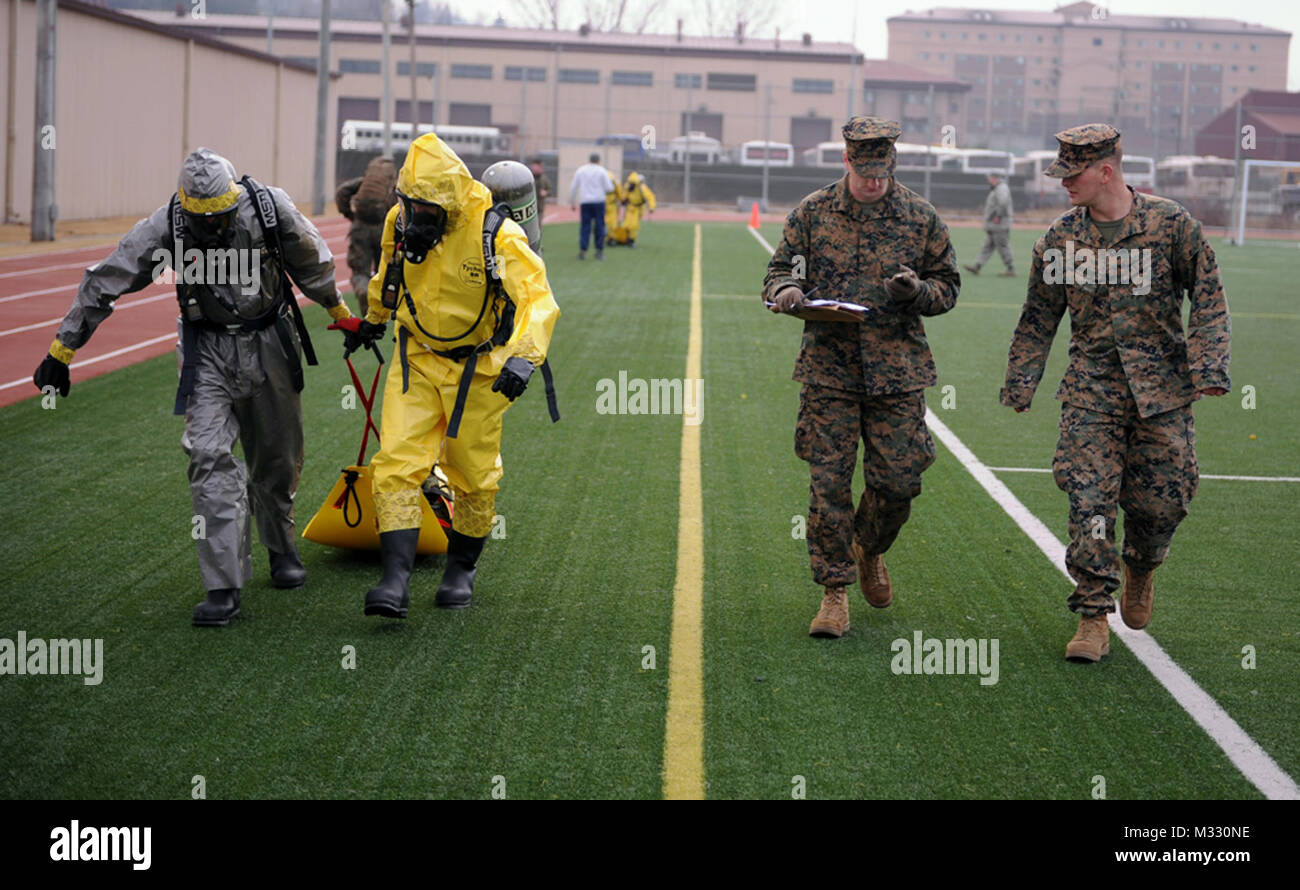 Emergency management technicians from the 51st Civil Engineer Squadron ...
