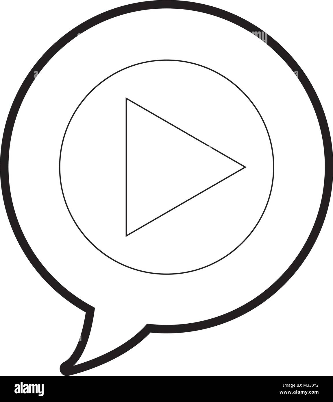 line chat bubble with screen play video Stock Vector Image & Art - Alamy