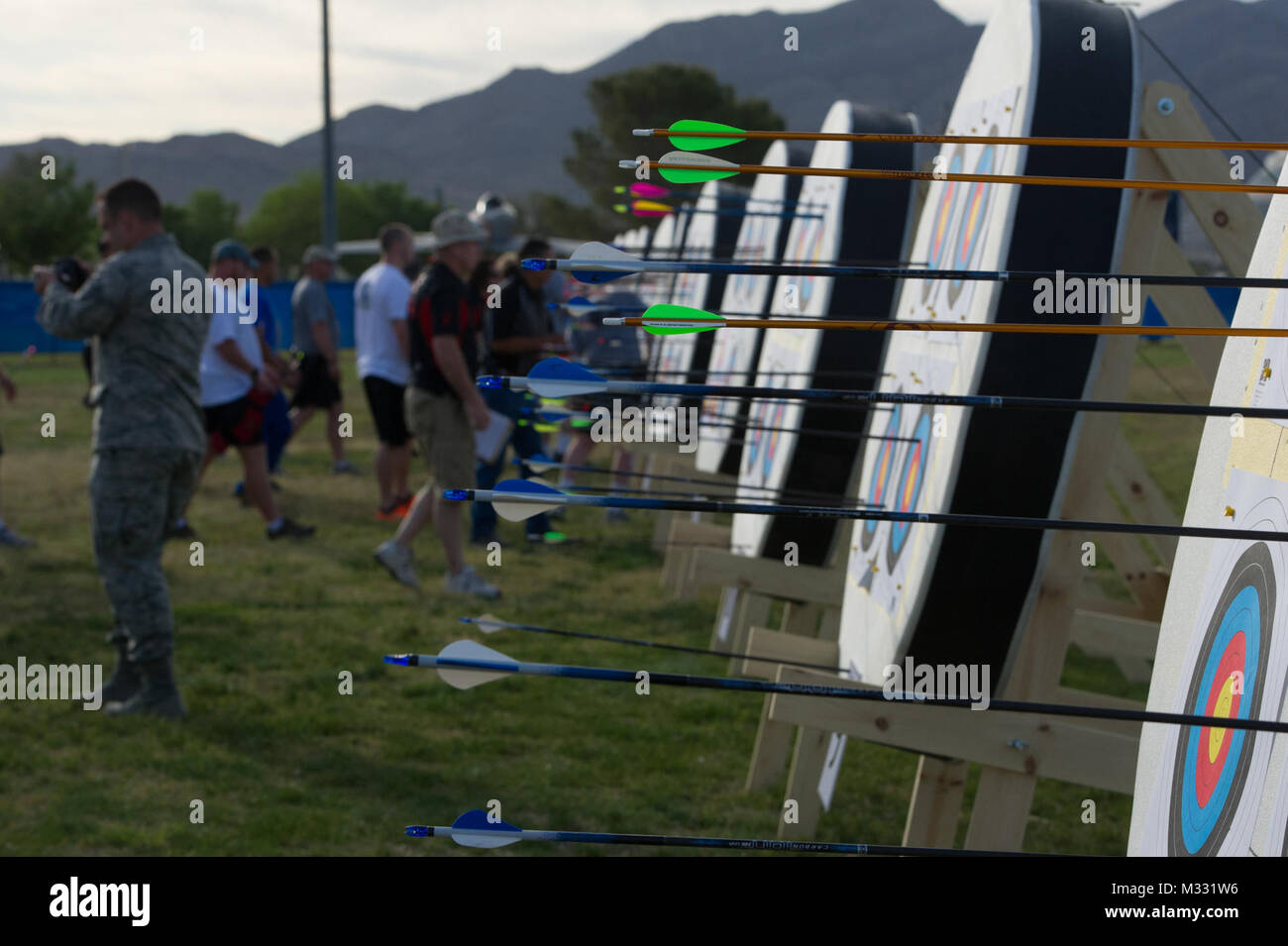 Arrows fired from Air Force and Army Wounded Warriors sit in targets ...