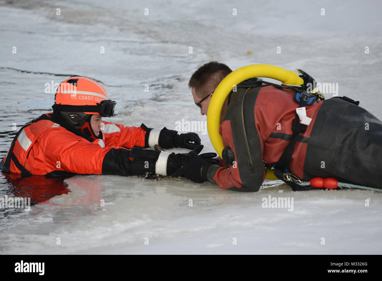Coast Guard ice rescue teams are prepared to perform their missions by ...