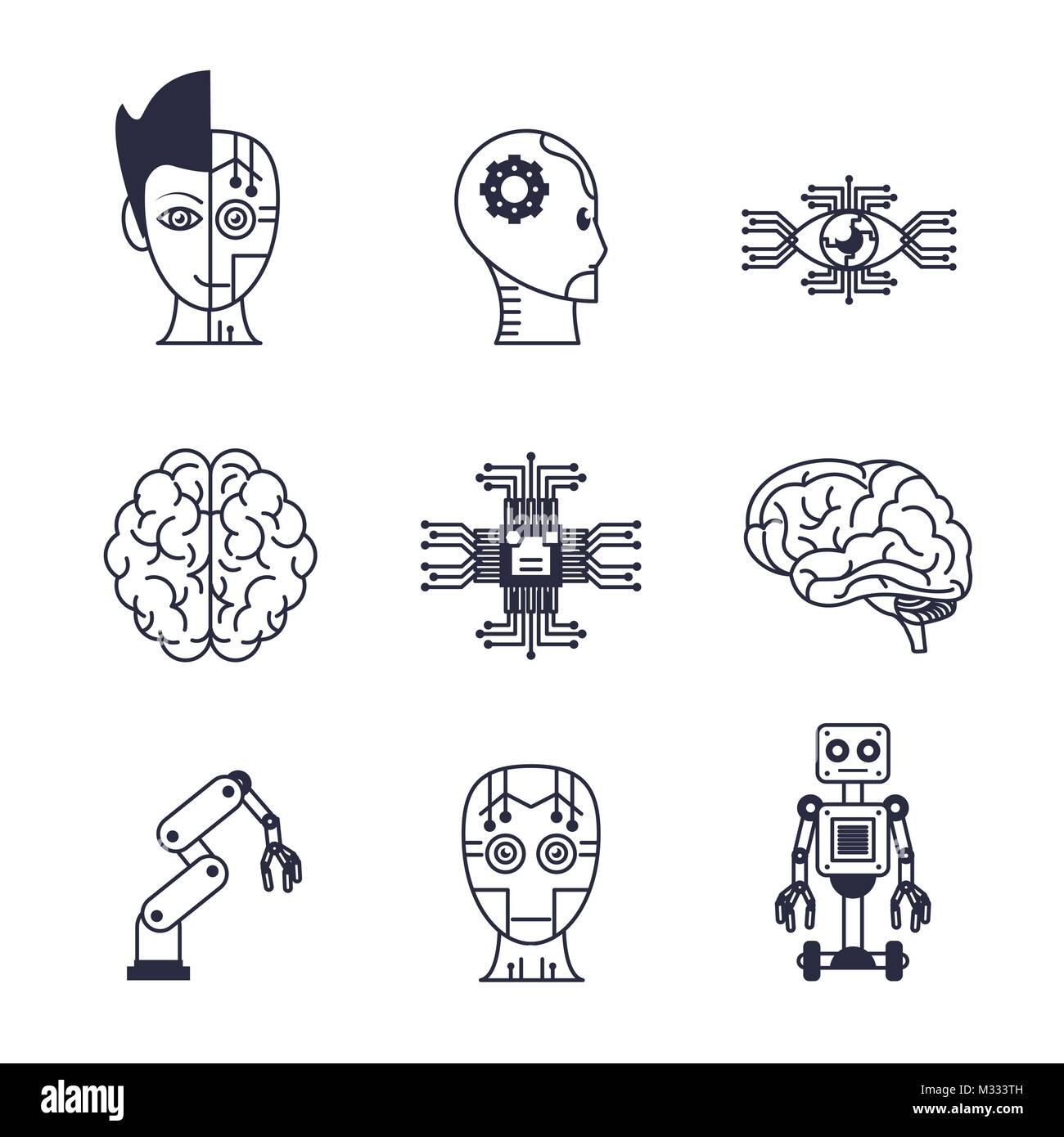 Artificial intelligence icons Stock Vector Image & Art - Alamy