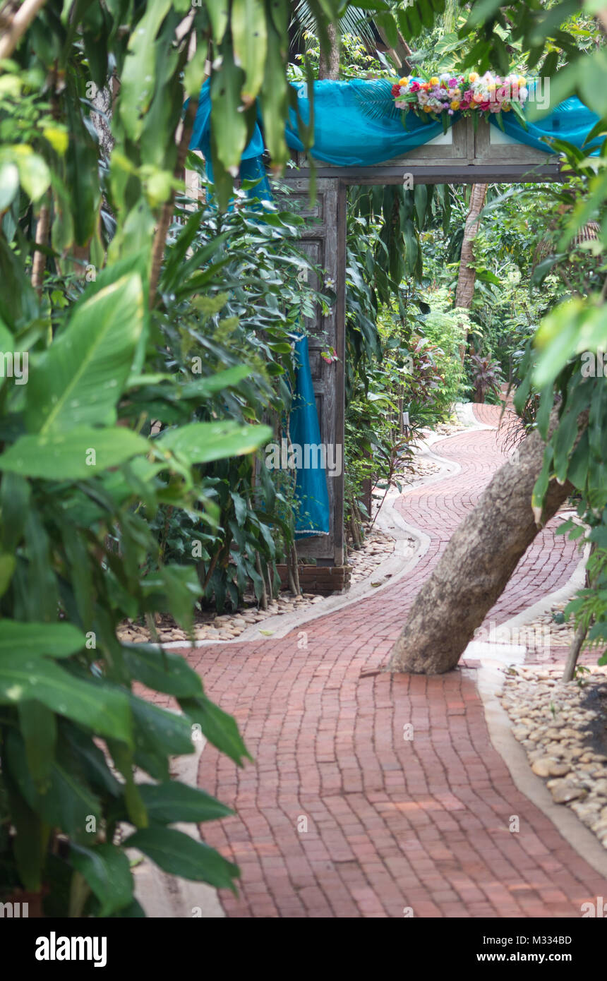 Pavement pathway in a garden Stock Photo - Alamy