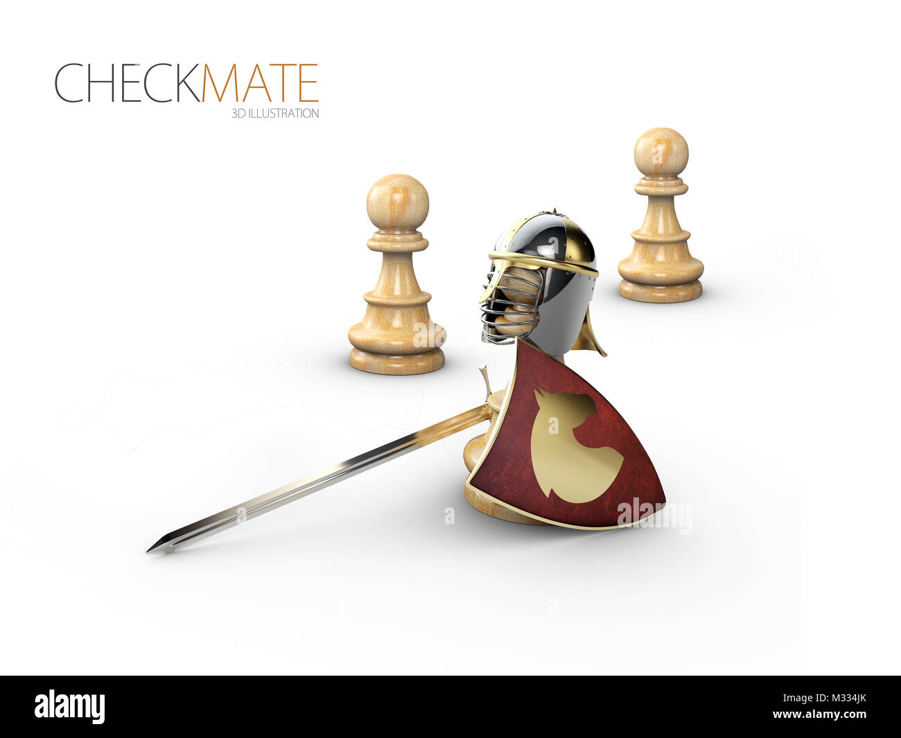 A chess pawn in a knights armor, 3d Illustration Stock Photo - Alamy