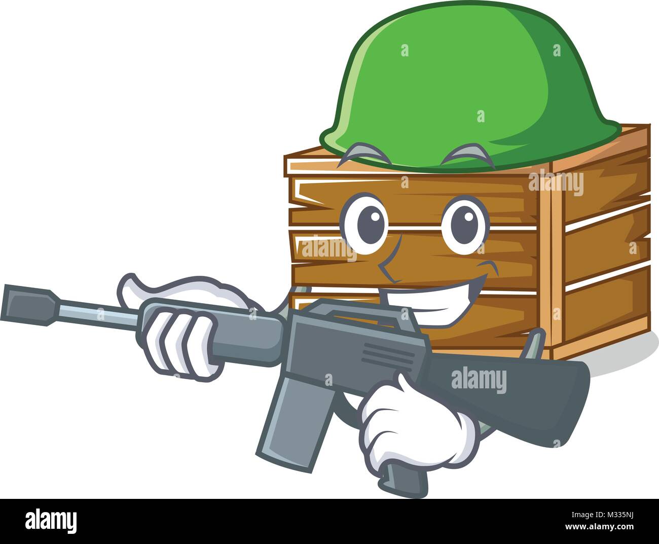 Army crate character cartoon style Stock Vector Image & Art - Alamy