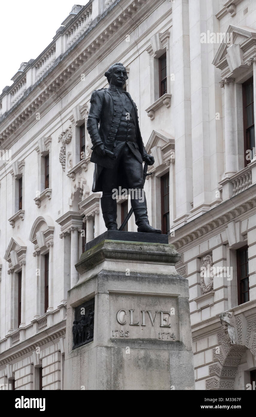 A Grade II-listed bronze statue of Robert Clive, 1st Baron Clive, by ...
