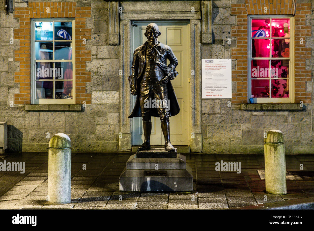 Brushed by light snow Arthur Guinness statue erected in 2013 in his ...
