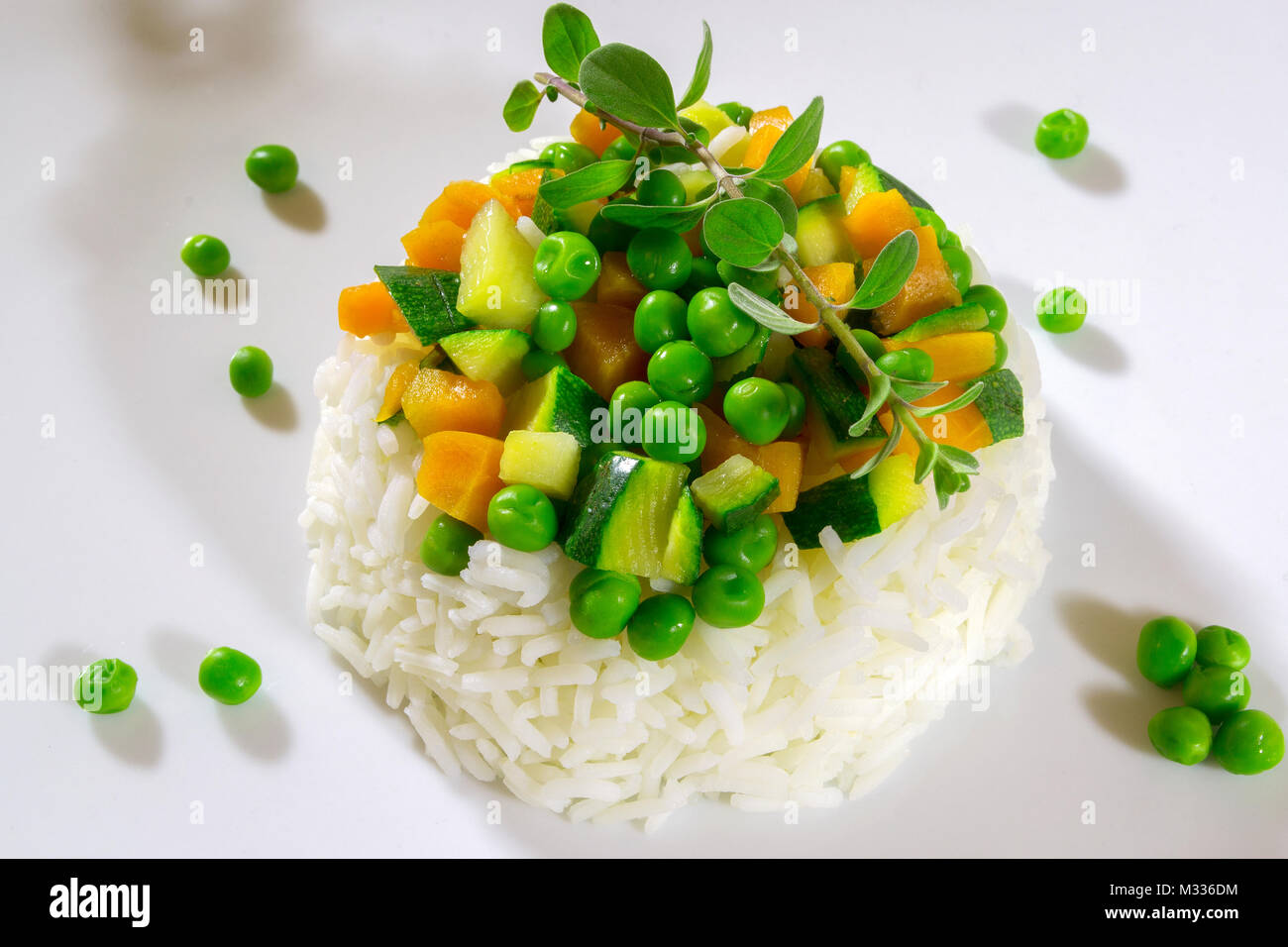 Italian food: white rice with vegetables Stock Photo - Alamy
