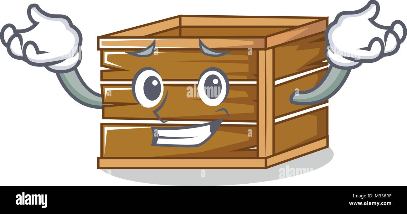 Grinning crate character cartoon style Stock Vector Image & Art - Alamy