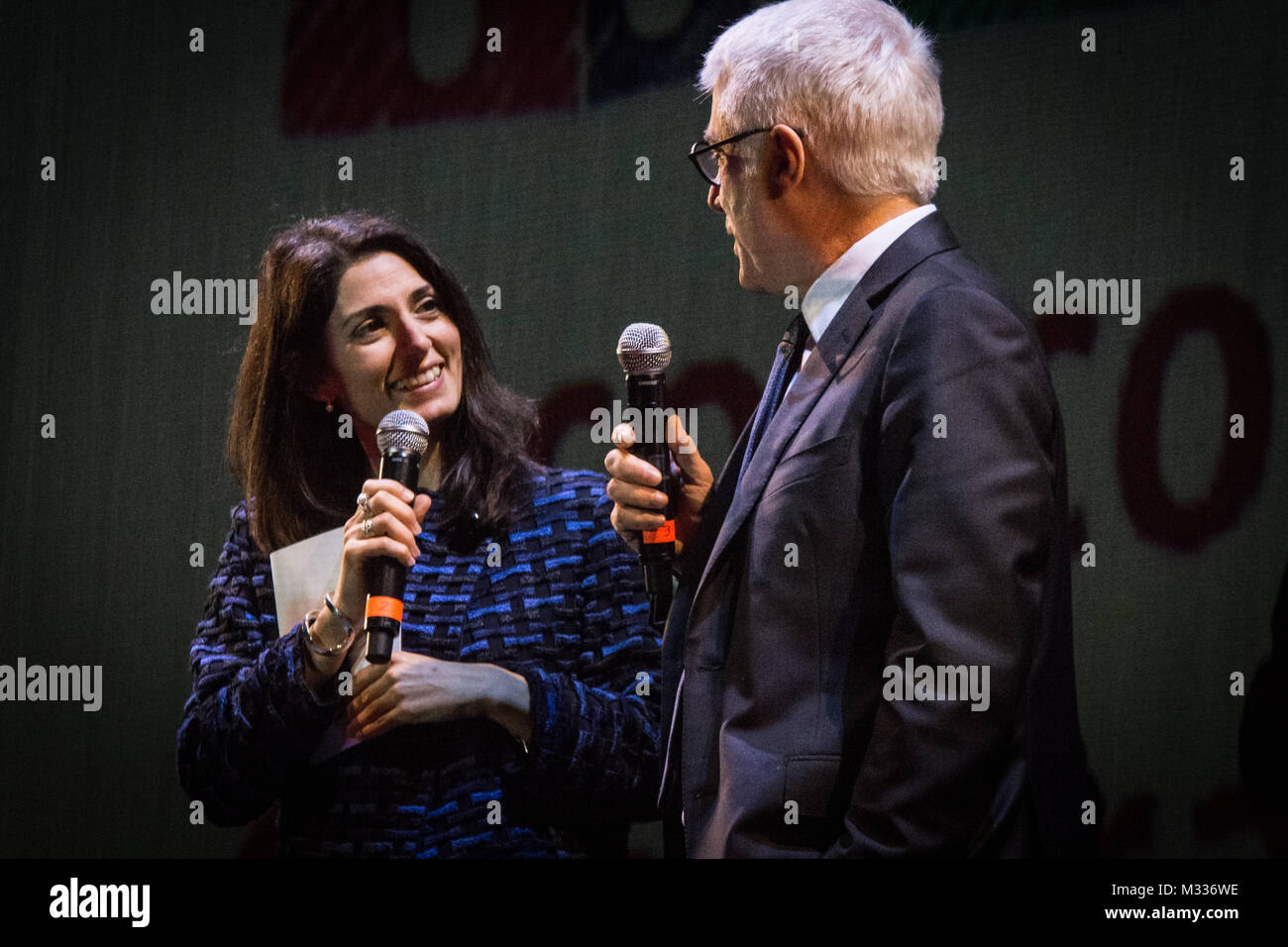 Rome, Italy. 08th Feb, 2018. Mayor of Rome Virginia Raggi and the ...