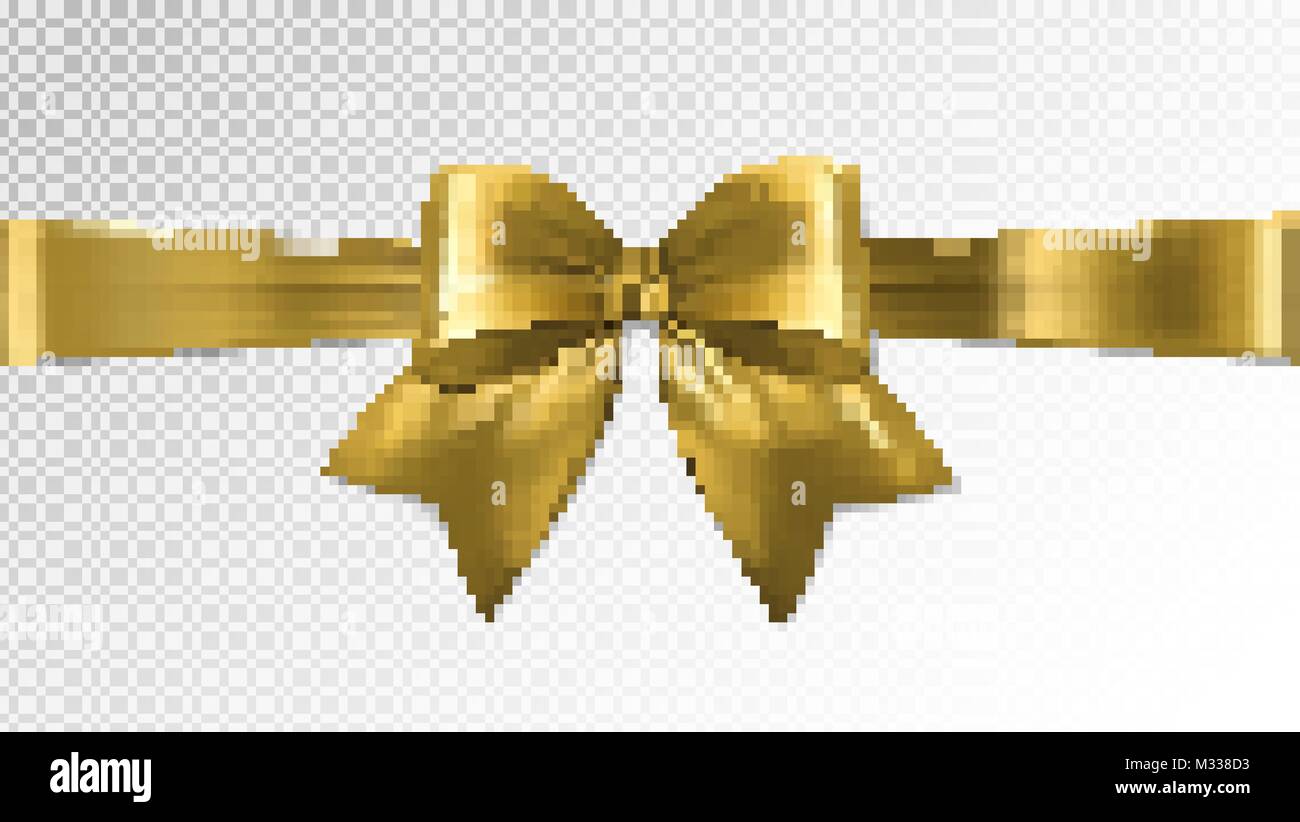 Shiny gold satin ribbon on transparent background. Vector Stock Vector ...