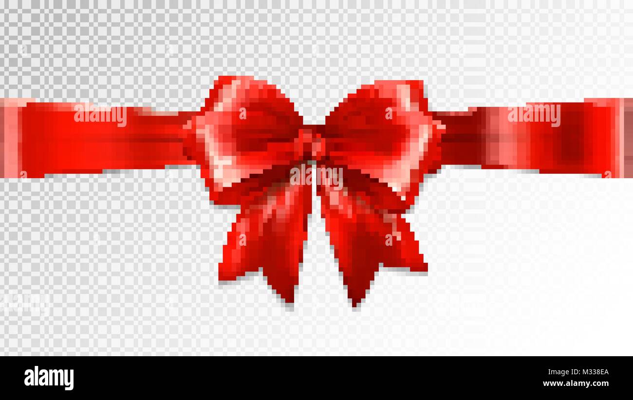 Shiny red satin ribbon on transparent background. Vector Stock Vector ...