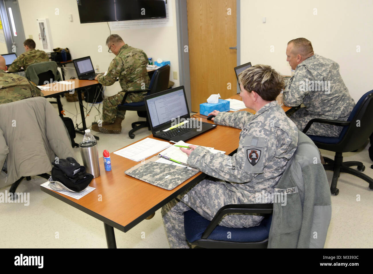 Students complete a project in the 89B Senior Leader Course, a course ...