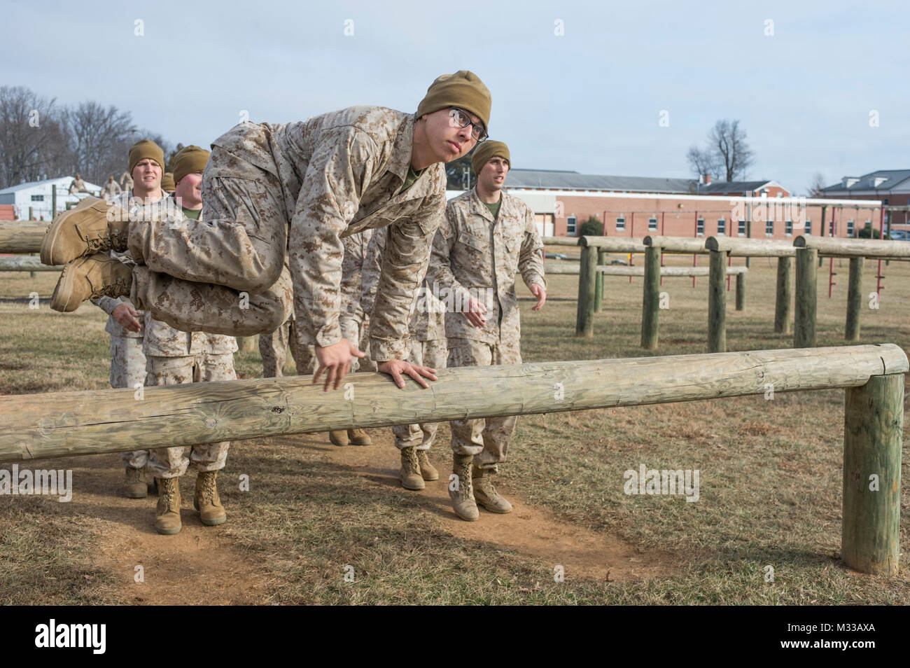 U.S. Marine candidates with Officer Candidates school (OCS) participate ...
