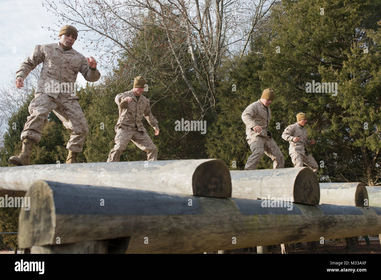 U.S. Marine candidates with Officer Candidates school (OCS) participate ...