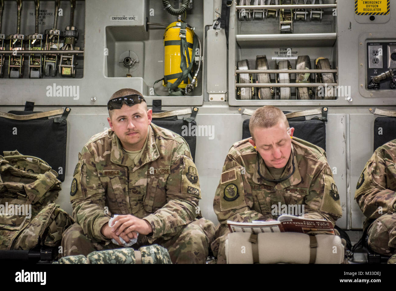 U.S. Air Force Staff Sgt. Lucas Winder (left) and Staff Sgt. John ...