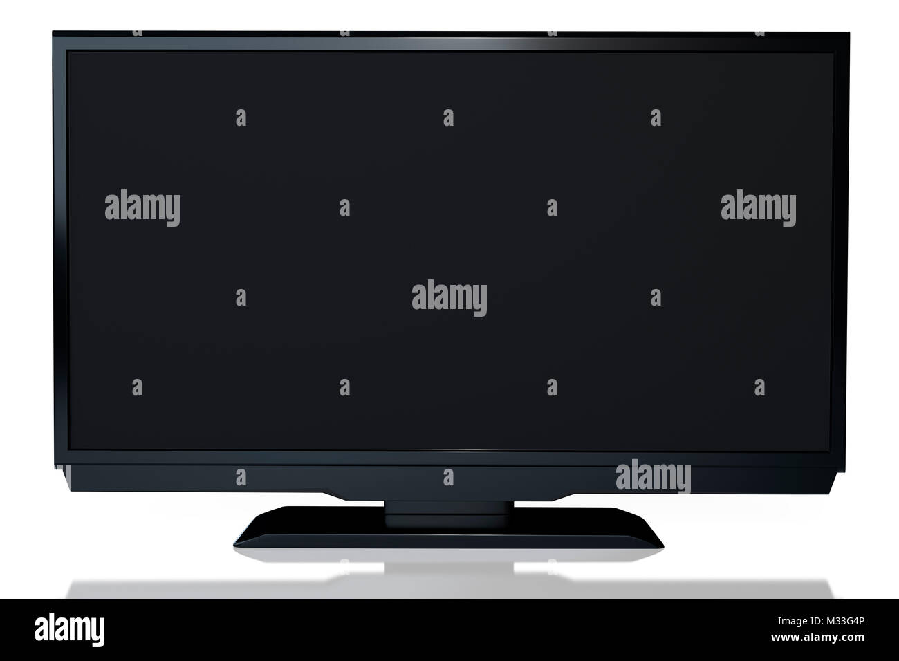 Closeup view of abstract black led tv on white background Stock Photo ...
