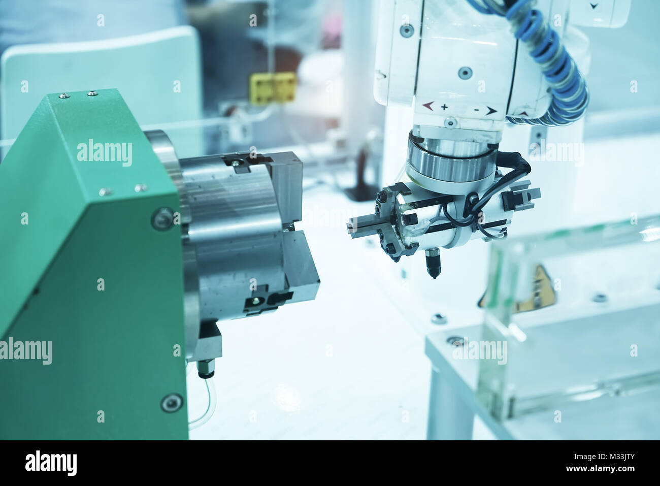 robotic machine tool in industrial manufacture factory,Smart factory ...