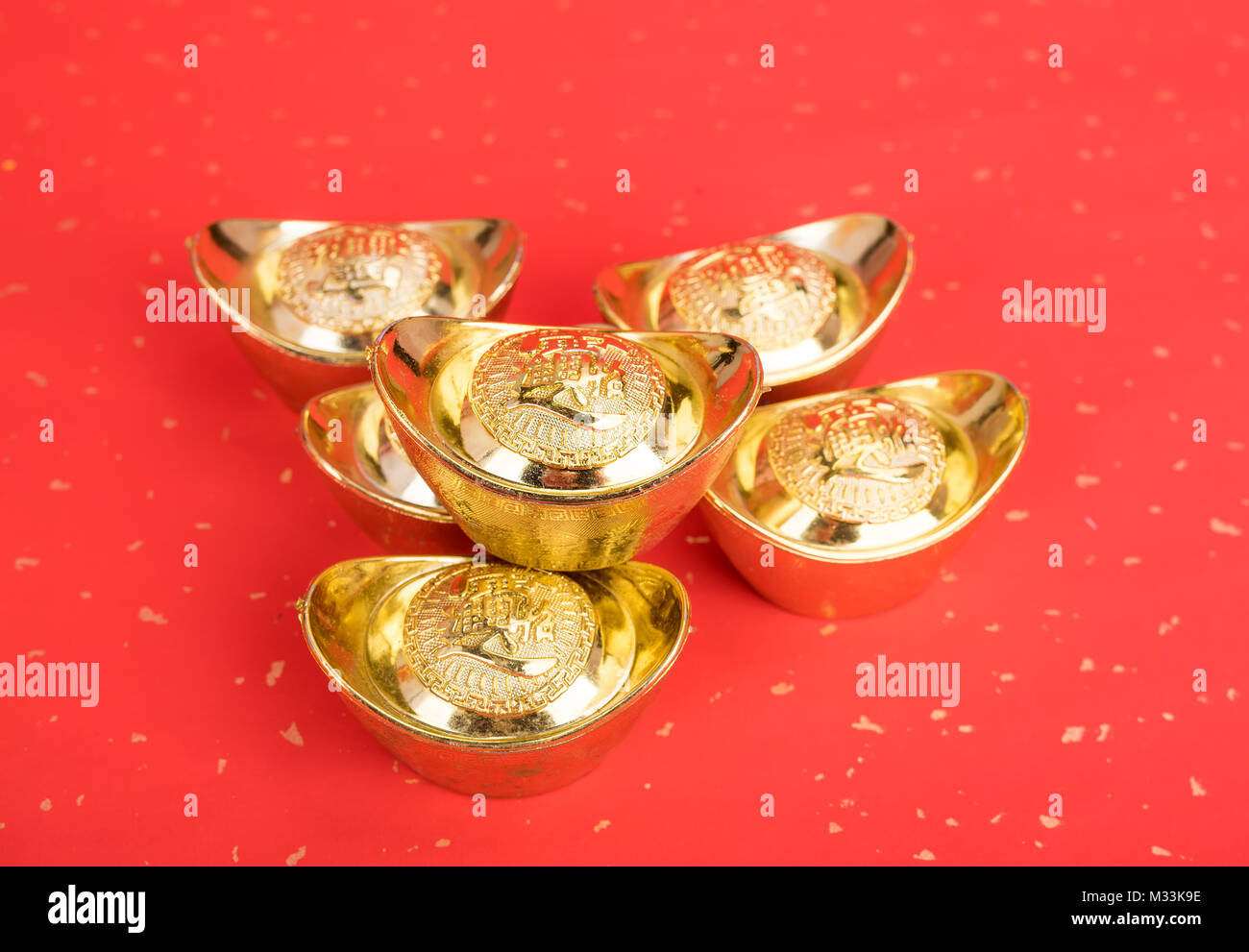 Chinese gold ingot mean symbols of wealth and prosperity.Chinese ...