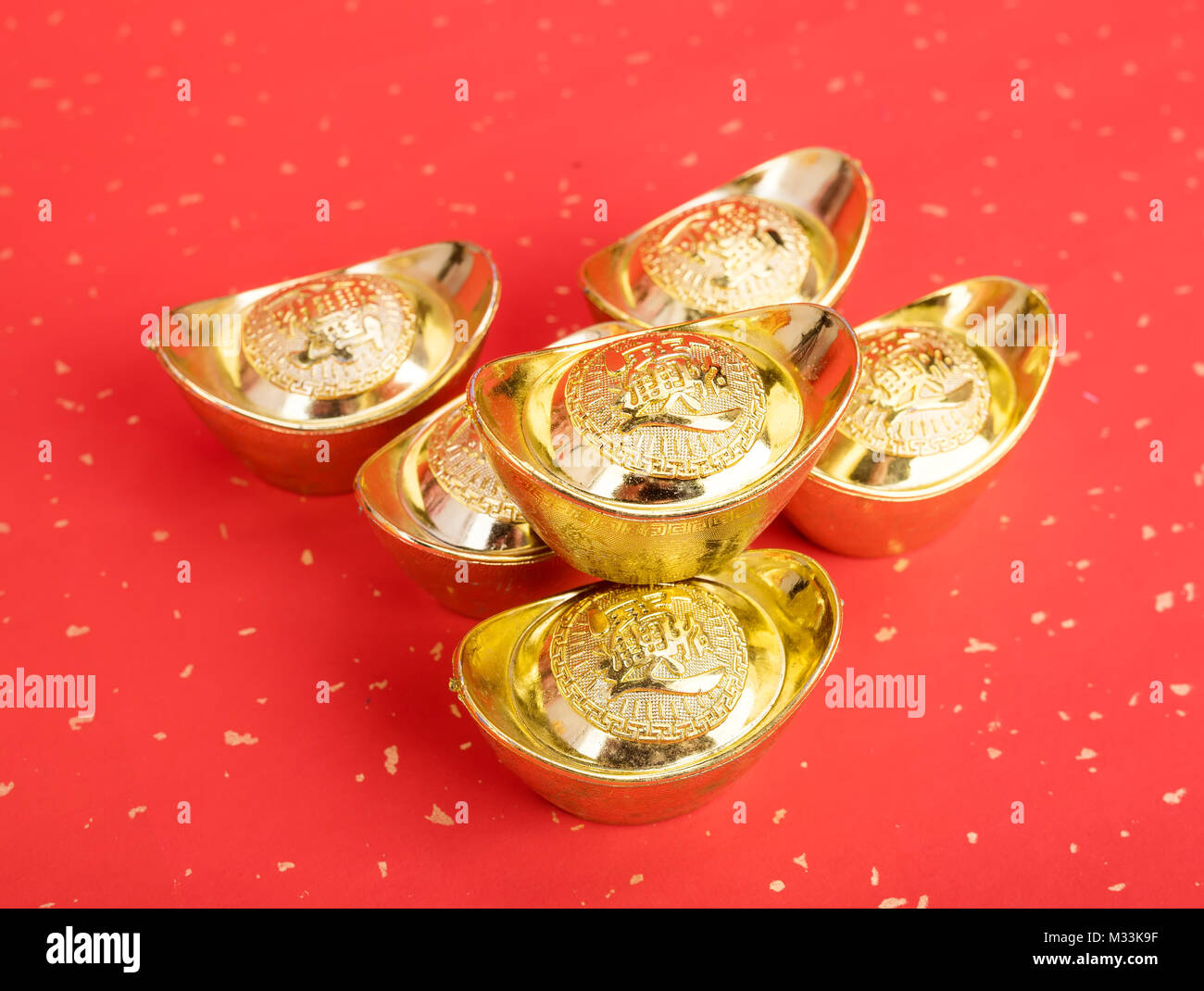 Chinese gold ingot mean symbols of wealth and prosperity.Chinese ...
