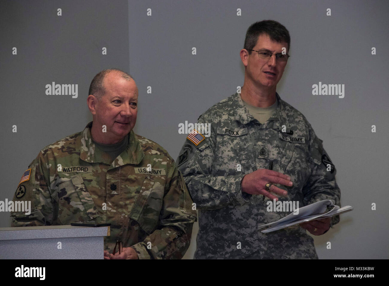 U.S. Army Lt. Col. Buck Walford (left), team chief, 145th Theater ...