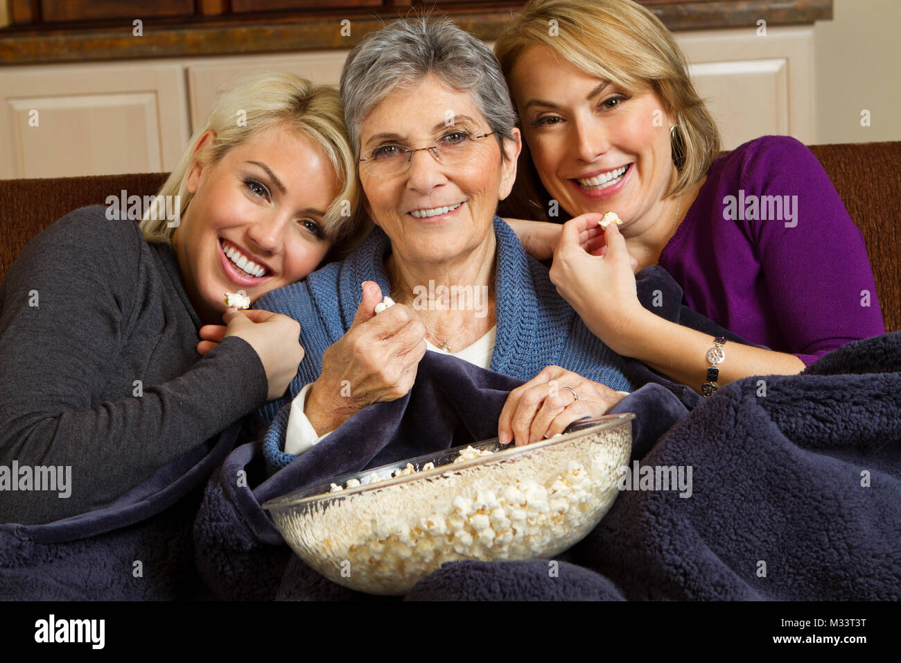 Family of three generation of women Stock Photo - Alamy