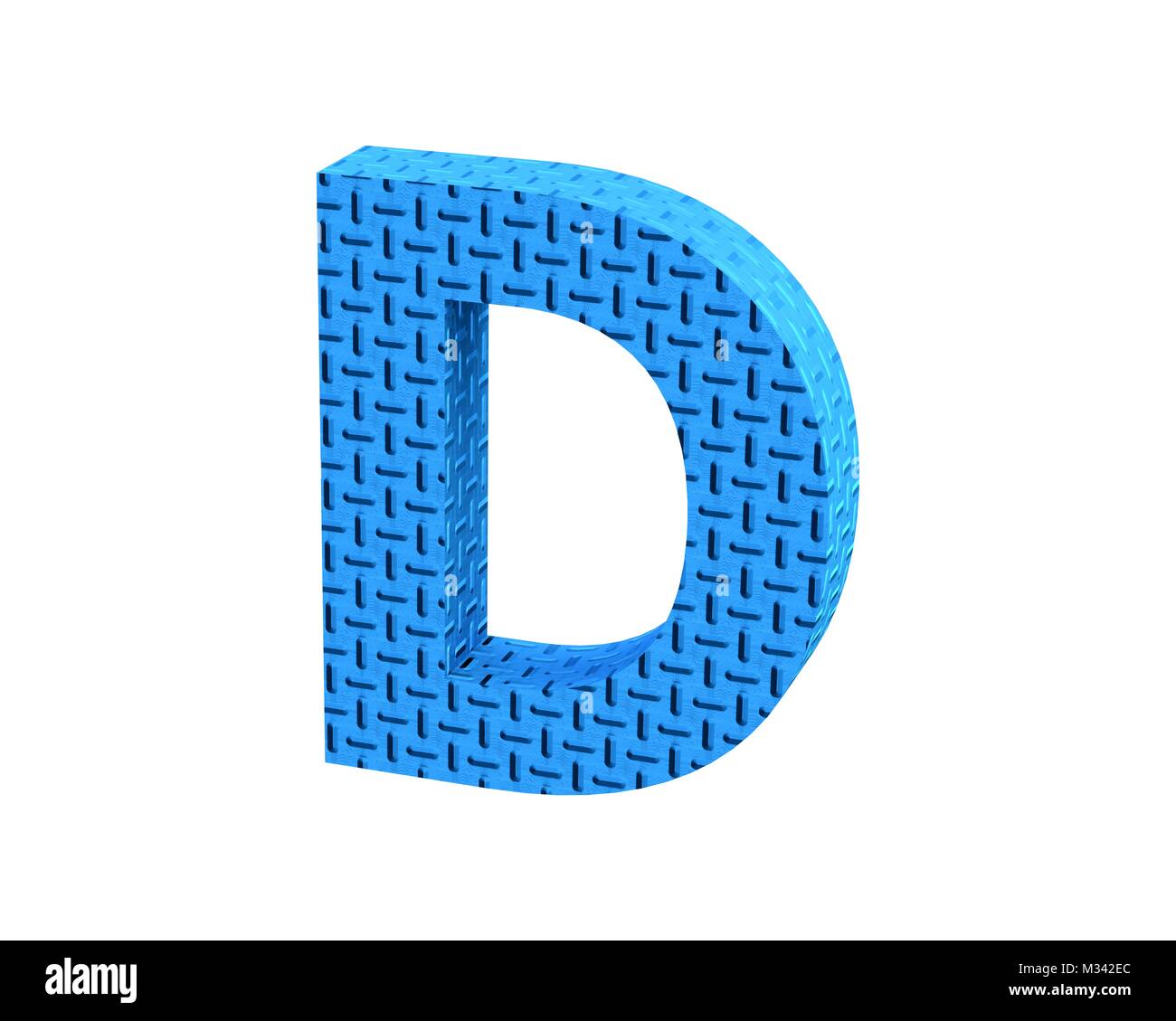Font Plastic blue treadplate capital D Stock Photo - Alamy